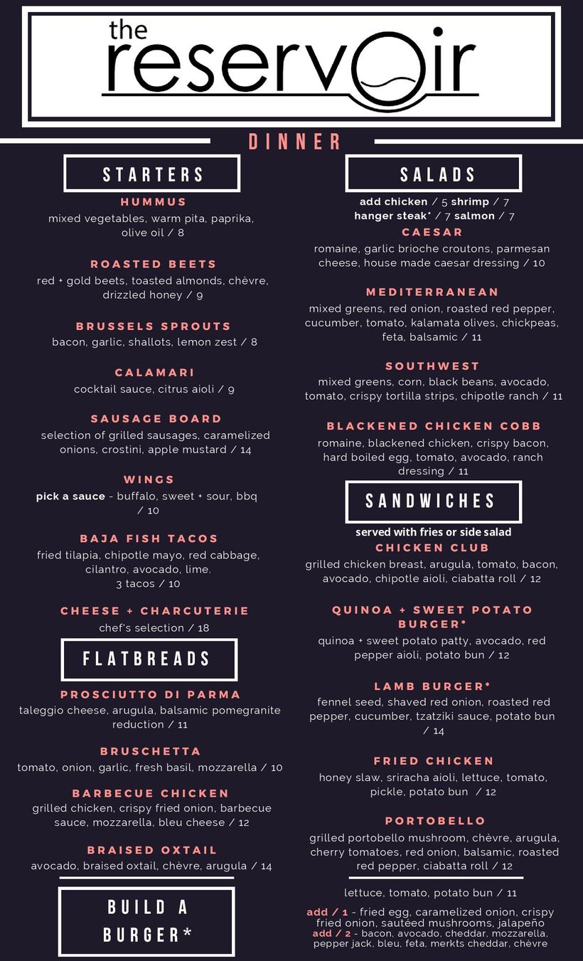 The Reservoir Menu | Chicago, IL