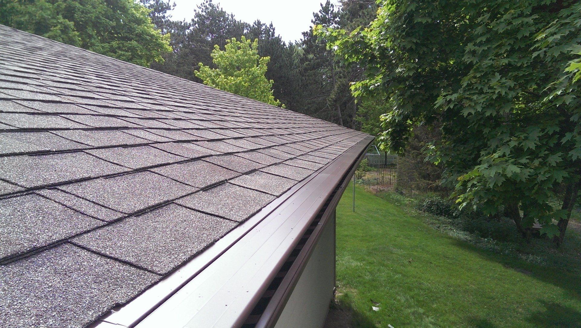 Royal Brown Gutters, 3x4 Downspout, and Leaf-X Covers